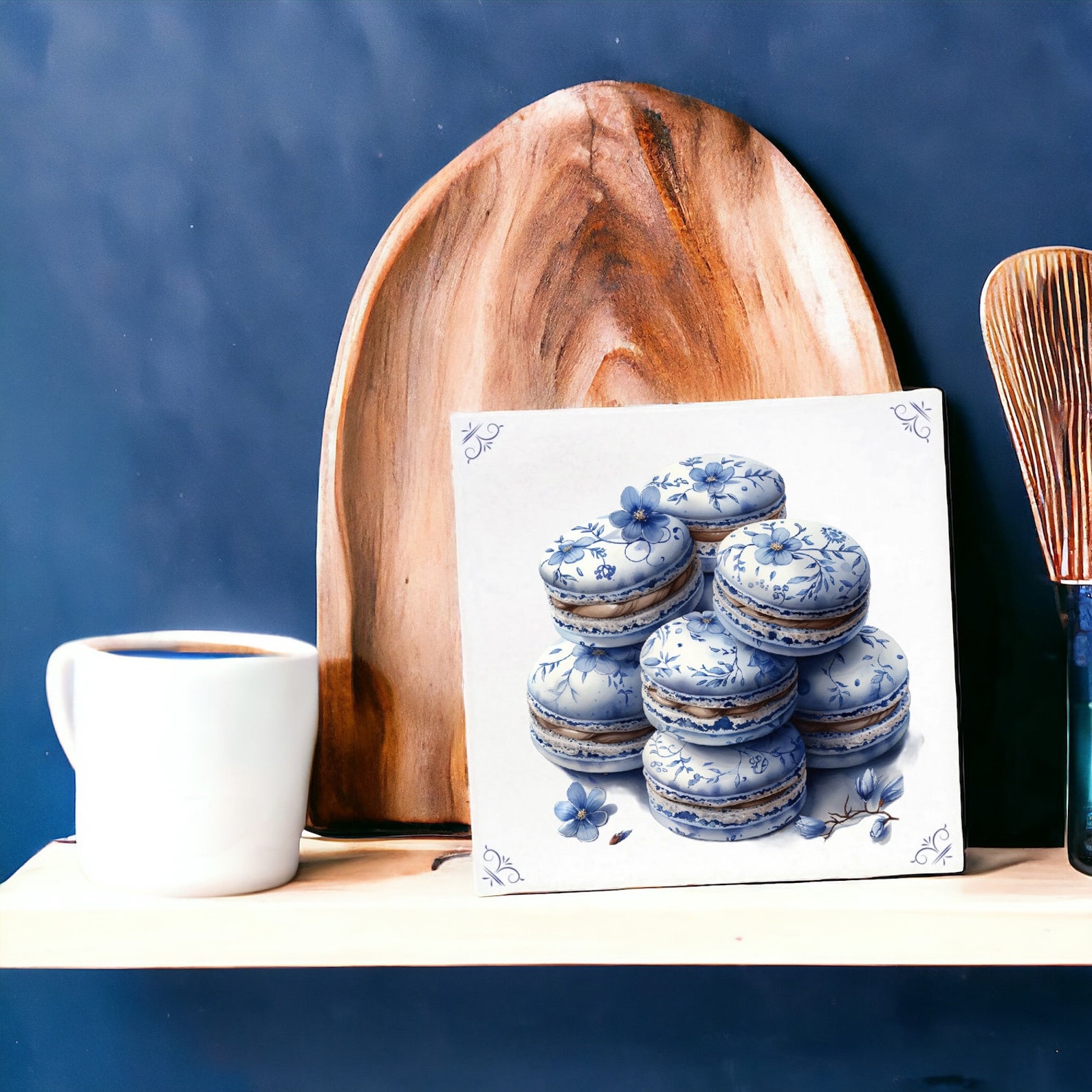 Delft Blue Macaron, Delft Blue Tile, Tile, Delft Blue Tiles, Delft Blue ...