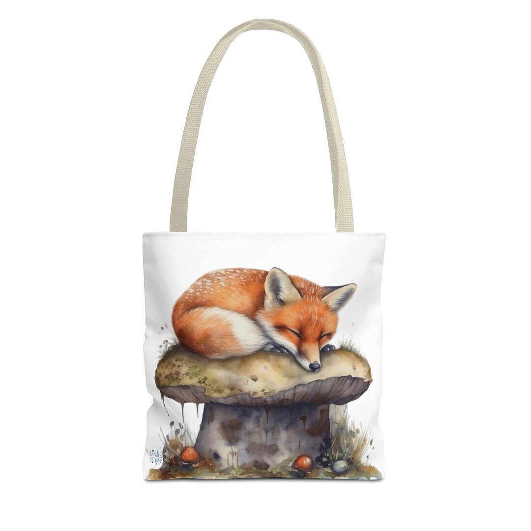 Fox, Tote Bag, Fox Tote, Fox Bag, Fox Decor, Mushroom, Bag, Tote, Fox ...
