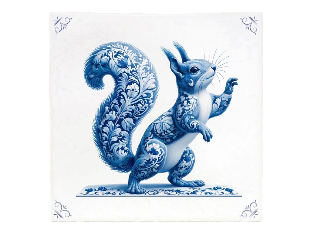 Squirrel, Tile, Delft Blue, Delft Blue Tile, Royal Blue, Animal ...