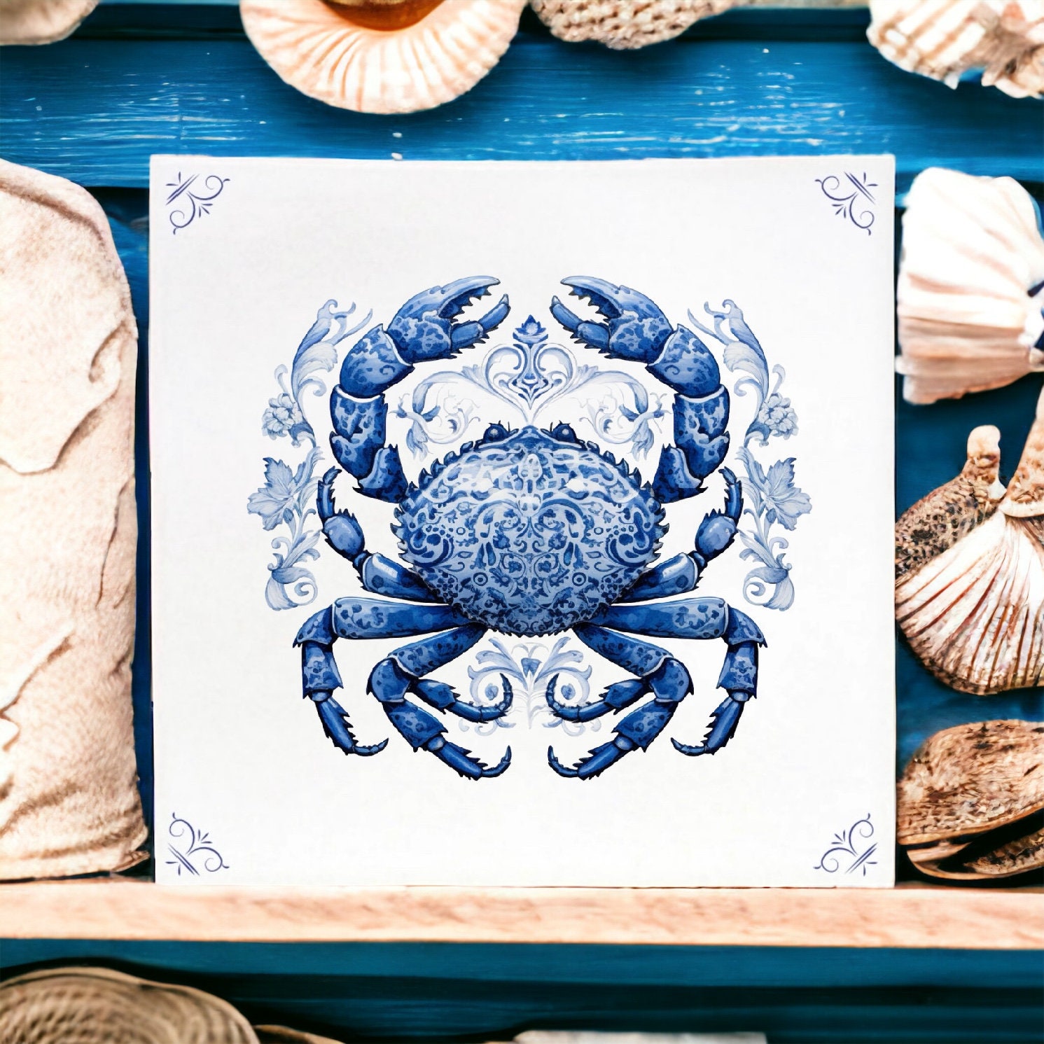 Cancer, Delft Blue, Delft Blue Tile, Zodiac, Tile, Zodiac Gift ...