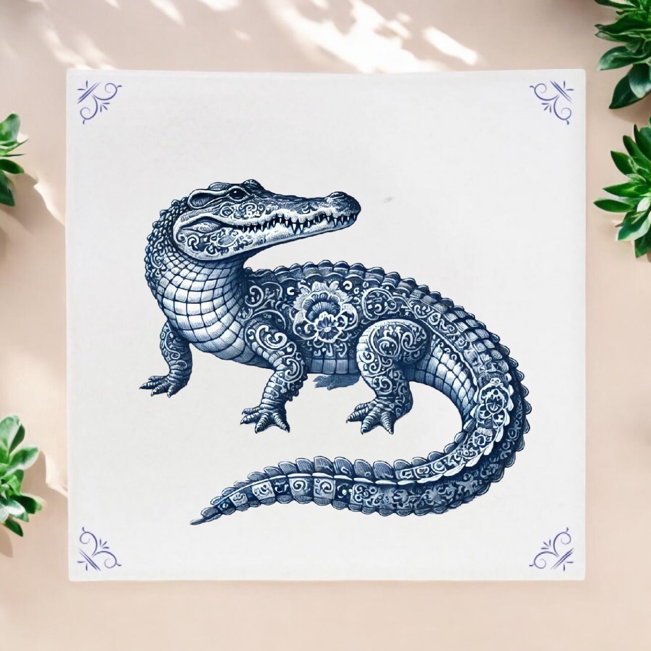 Crocodile, Tile, Delft Blue, Delft Blue Tile, Royal Blue, Kitchen Tile ...