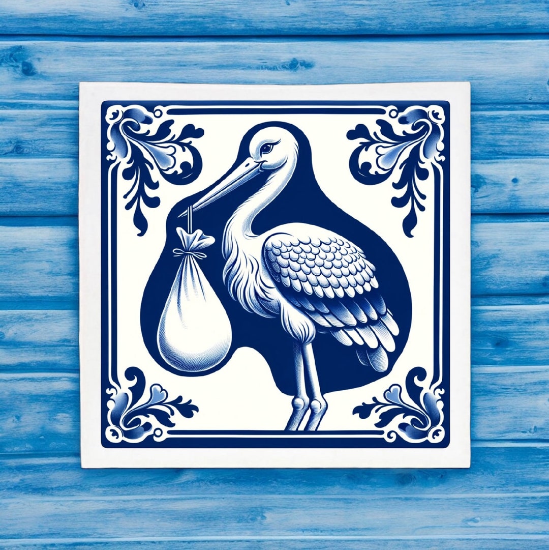 Stork, Tile, Delft Blue, Kitchen Tile, Bathroom Tile, Wall Art, Kitchen ...