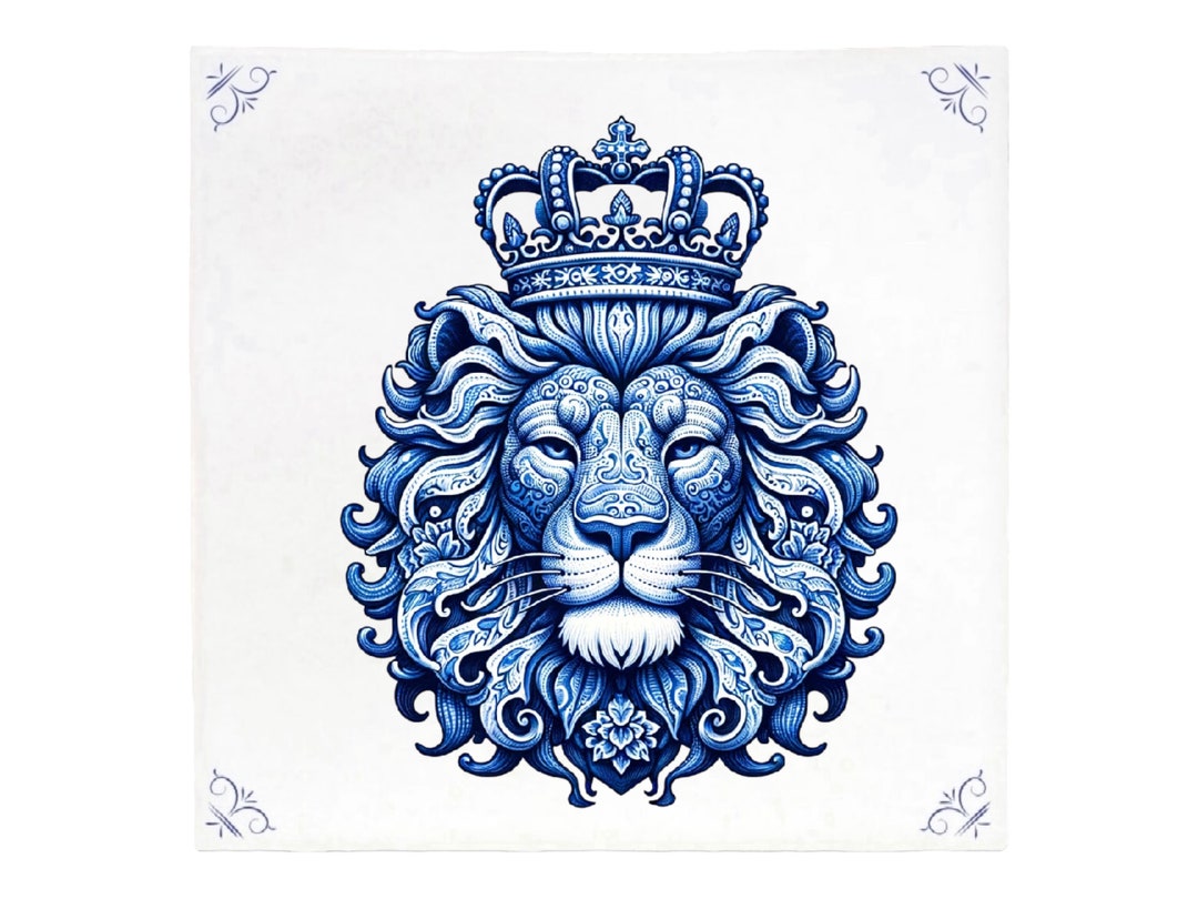 Lion, Tile, Delft Blue, Kitchen, Bathroom, Wall Art, Delft Blue Tile ...