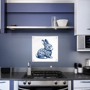 Bunny, Tile, Delft Blue, Delft Blue Tile, Royal Blue, Kitchen Tile ...