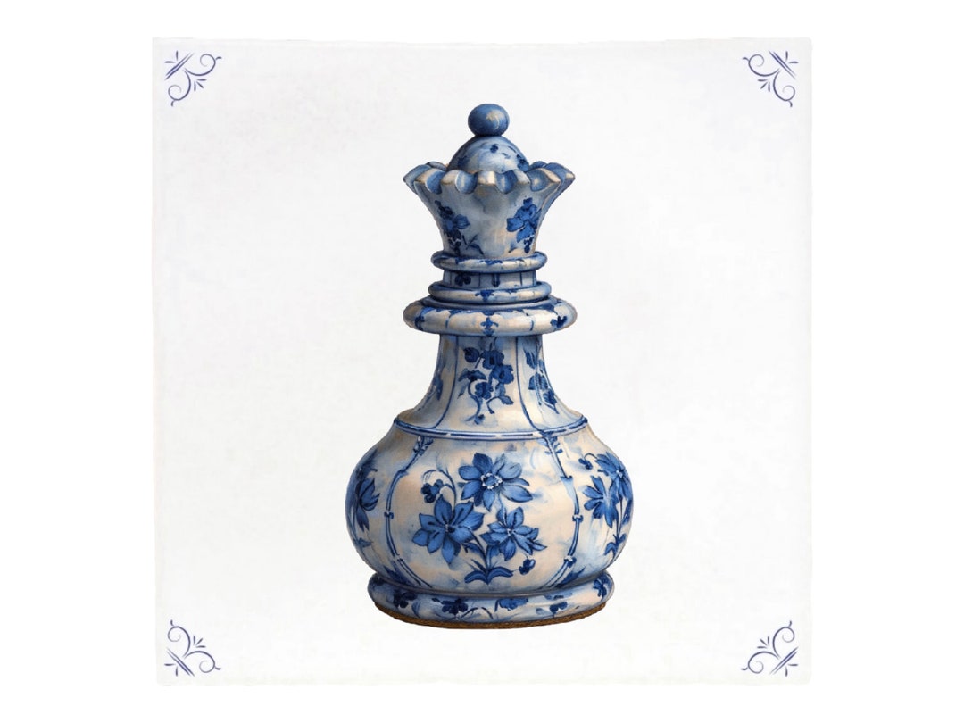 Chess, Tile, Delft Blue, Delft Blue Tile, Chess Piece, Queen, Royal ...