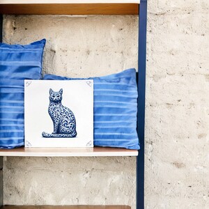 Cat, Tile, Delft Blue, Kitchen Tile, Bathroom Tile, Wall Art, Kitchen ...