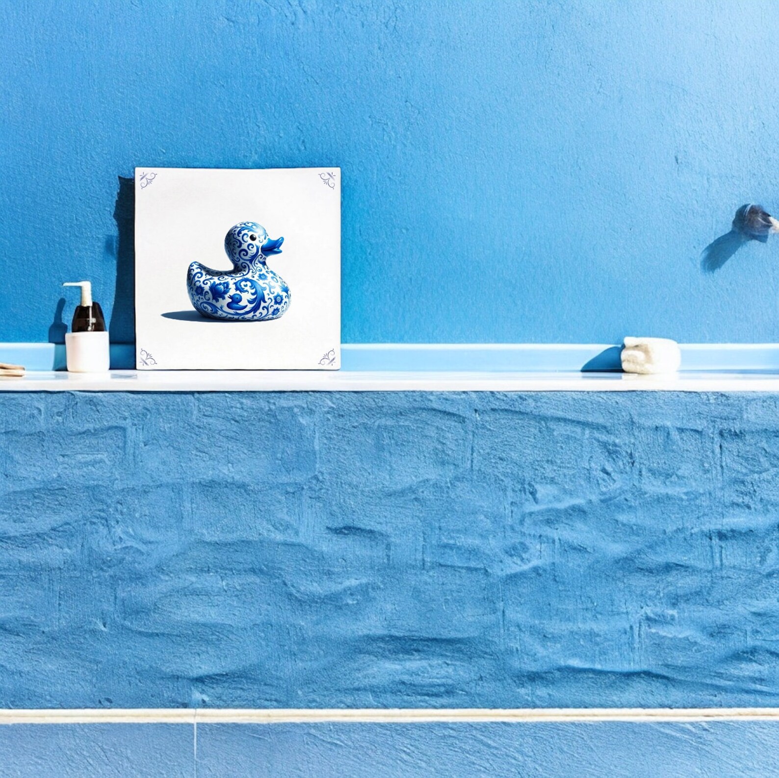 Duck, Tile, Delft Blue, Kitchen Tile, Bathroom Tile, Rubber Duck, Wall ...