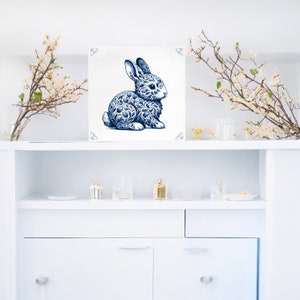 Bunny, Tile, Delft Blue, Delft Blue Tile, Royal Blue, Kitchen Tile ...