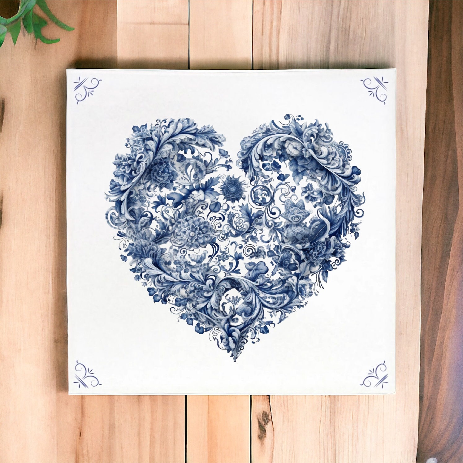 Heart, Heart Tile, Delft Blue, Valentine, Valentines Day, Valentine ...