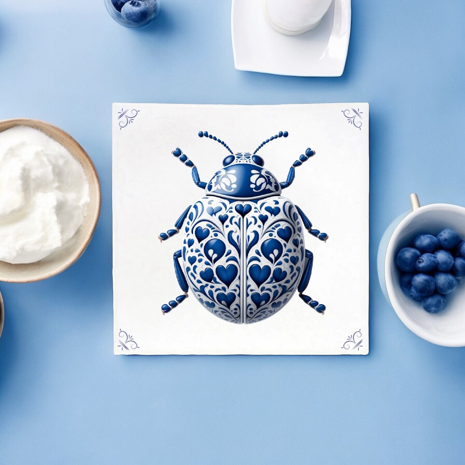 Ladybird, Tile, Delft Blue, Kitchen Tile, Bathroom Tile, Wall Art ...