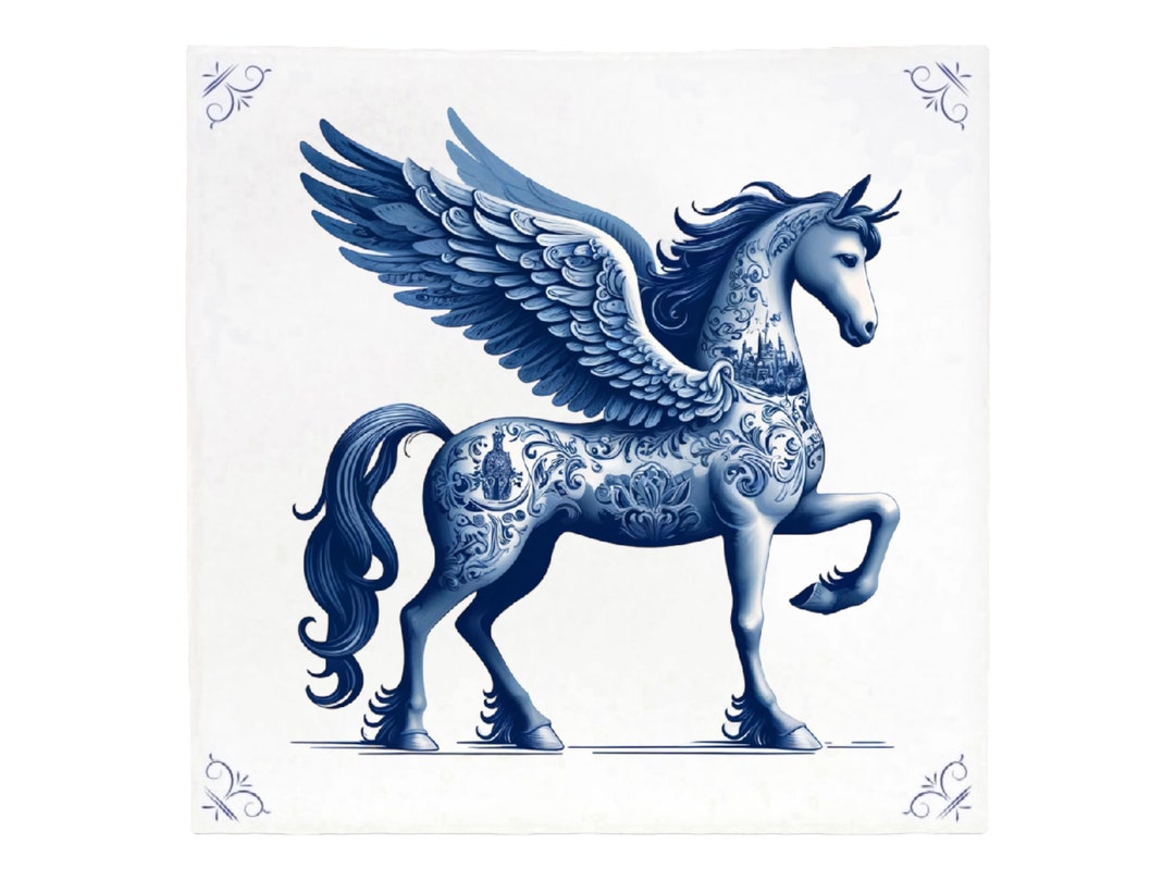Pegasus, Tile, Delft Blue, Kitchen, Bathroom, Wall Art, Delft Blue Tile ...