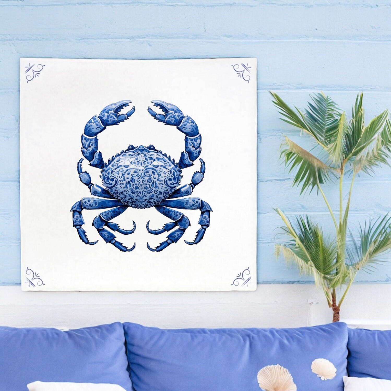 Crab, Tile, Delft Blue, Kitchen Tile, Bathroom Tile, Wall Art, Crabs ...