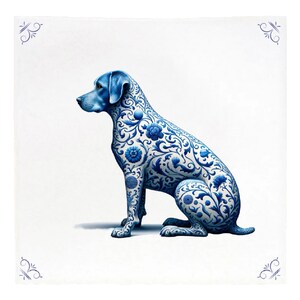 Dog, Tile, Delft Blue, Kitchen Tile, Bathroom Tile, Wall Art, Kitchen ...