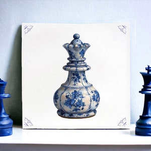Chess, Tile, Delft Blue, Delft Blue Tile, Chess Piece, Queen, Royal ...