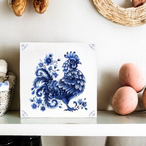Delft Blue Chicken, Delft Blue Tile, Tile, Delft Blue Tiles, Animal ...