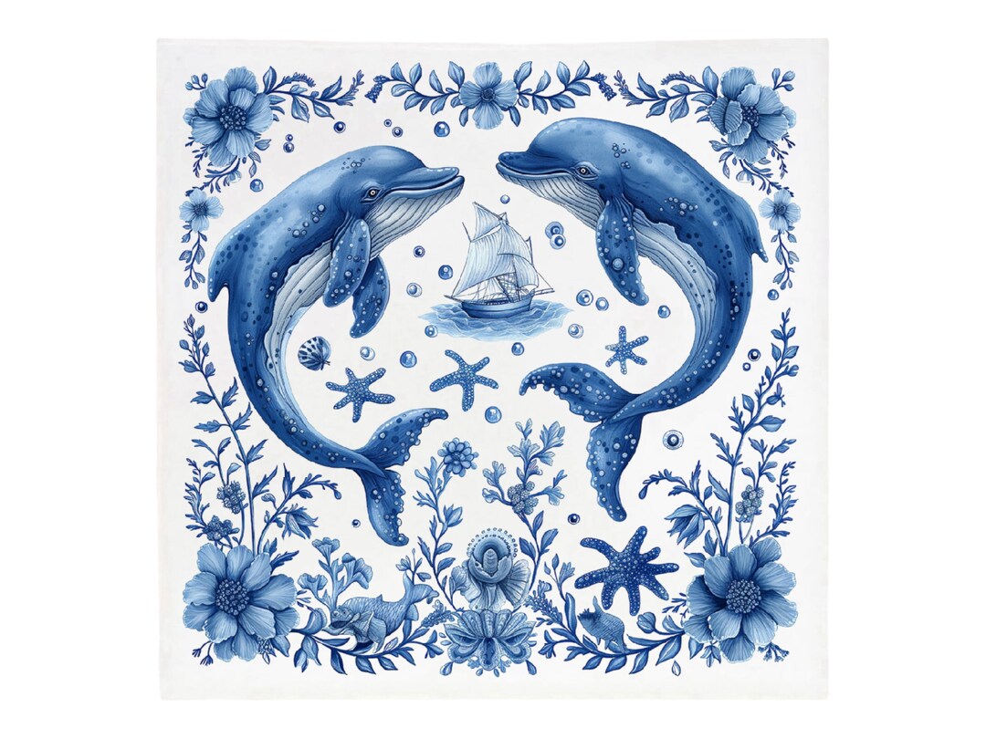 Delft Blue Dolphin, Delft Blue, Tile, Delft Gift, Dolphin, Valentine ...