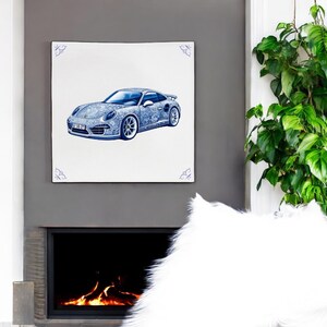 Sports Car, Car, Tile, Delft Blue, Delft Blue Tile, Bathroom Tile, Wall ...