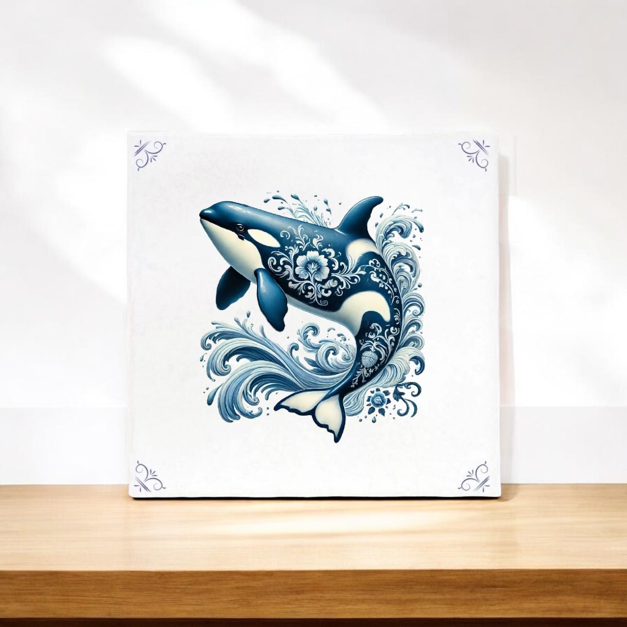 Orca, Tile, Delft Blue, Kitchen Tile, Bathroom Tile, Wall Art, Kitchen ...