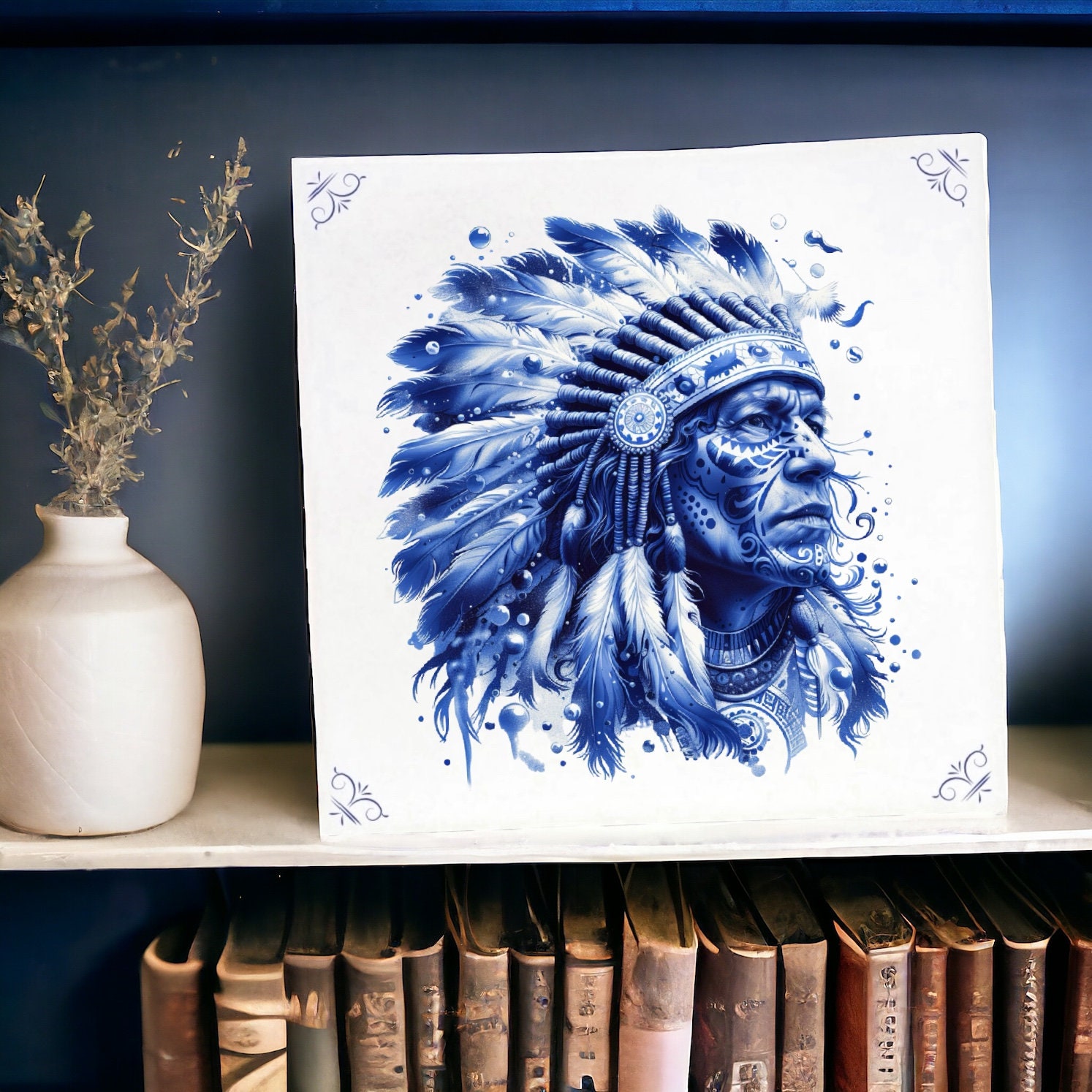 Delft Blue Chief, Delft Blue Tile, Tile, Delft Blue Tiles, Indian Tile ...