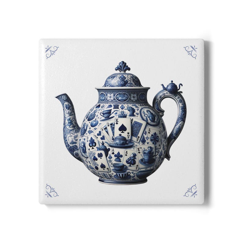Teapot, 3.94x3.94 Inch, Delft Blue, Ceramic Tile, Delft Blue Tile ...