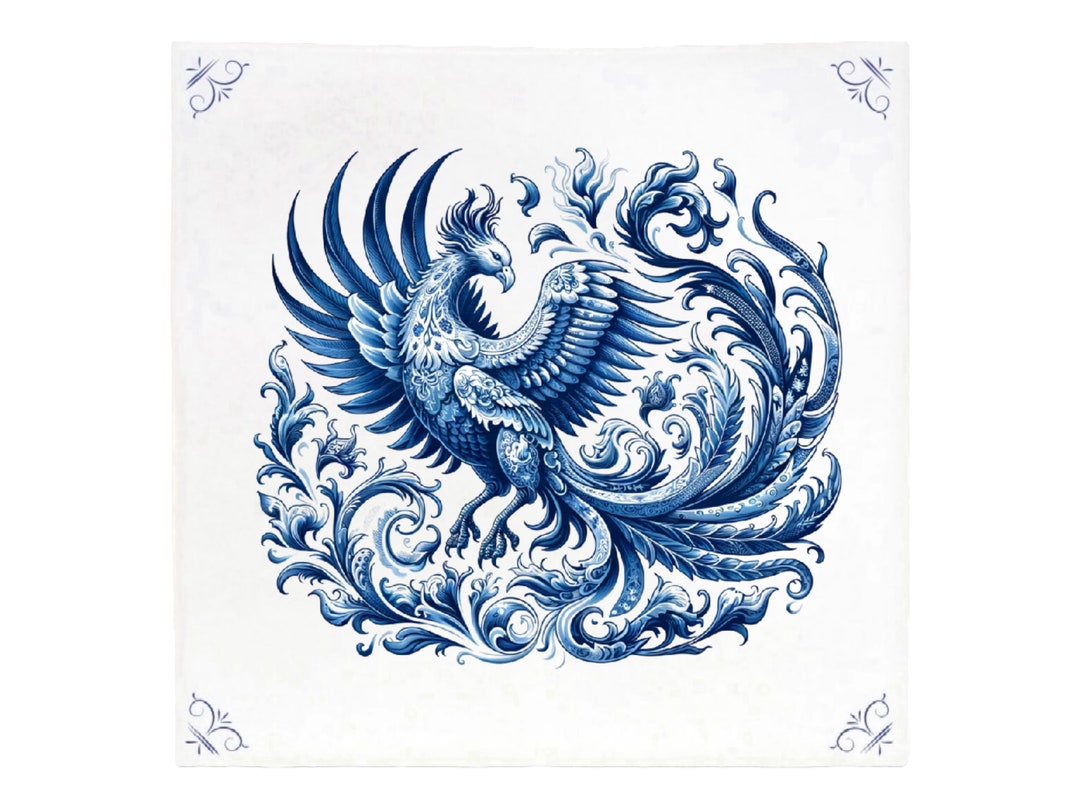 Phoenix, Tile, Delft Blue, Kitchen, Bathroom, Wall Art, Delft Blue Tile ...