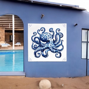 Octopus, Tile, Delft Blue, Kitchen Tile, Bathroom Tile, Wall Art ...