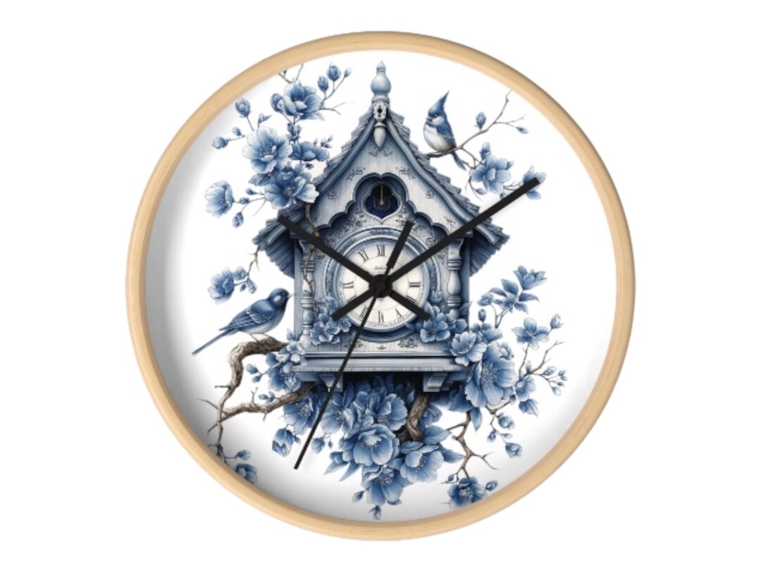 Wall Clock, Cuckoo Clock, Clock, Delft Blue, Wall Art, Cuckoo, Dutch ...