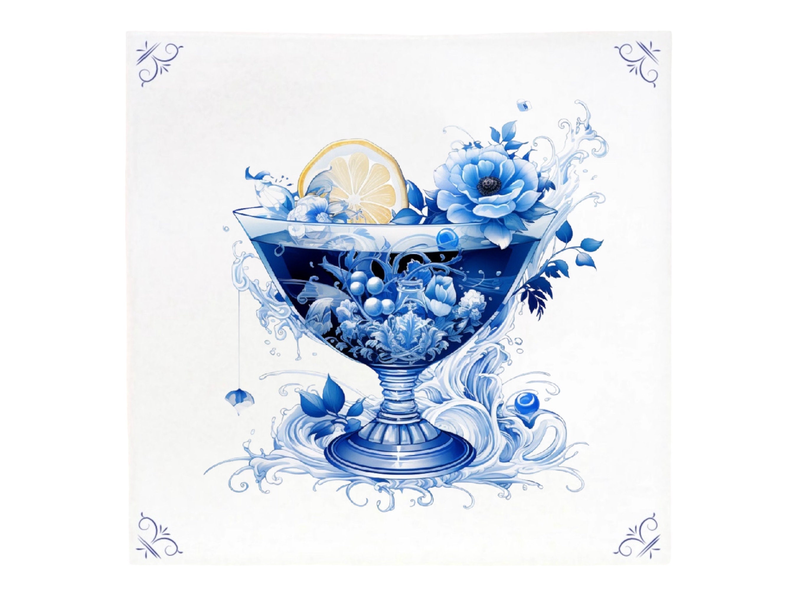 Delft Blue, Delft Blue Ceramic Tile, Delft Blue Cocktail, Cocktail ...