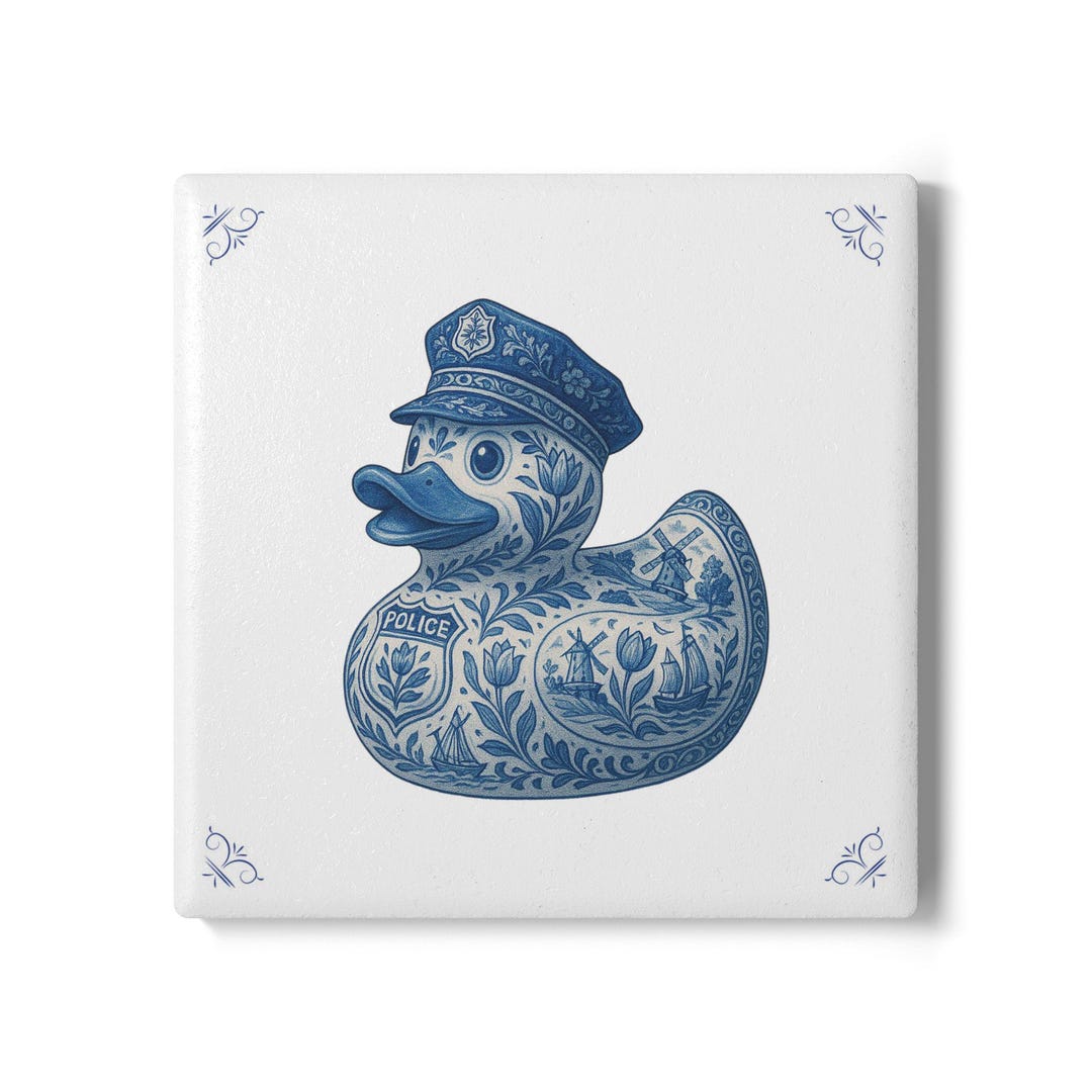 Rubber Duck, 3.94" X 3.94", Delft Blue, Delft Blue Tile, Backsplash ...