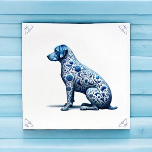 Dog, Tile, Delft Blue, Kitchen Tile, Bathroom Tile, Wall Art, Kitchen ...