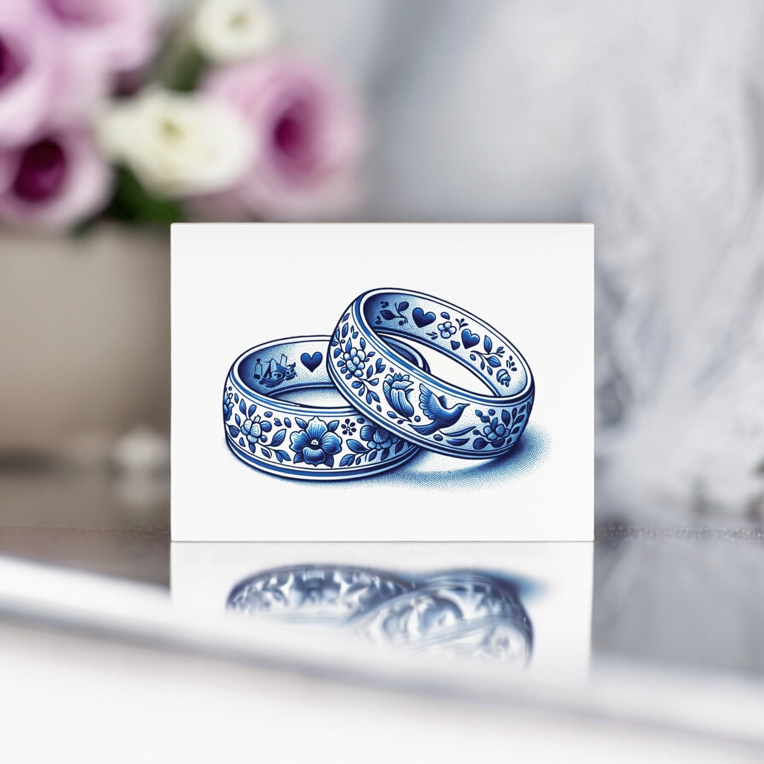 Wedding Ring, Tile, Ceramic Tile, 6 X 8, Delft Blue, Delft Blue Tile ...