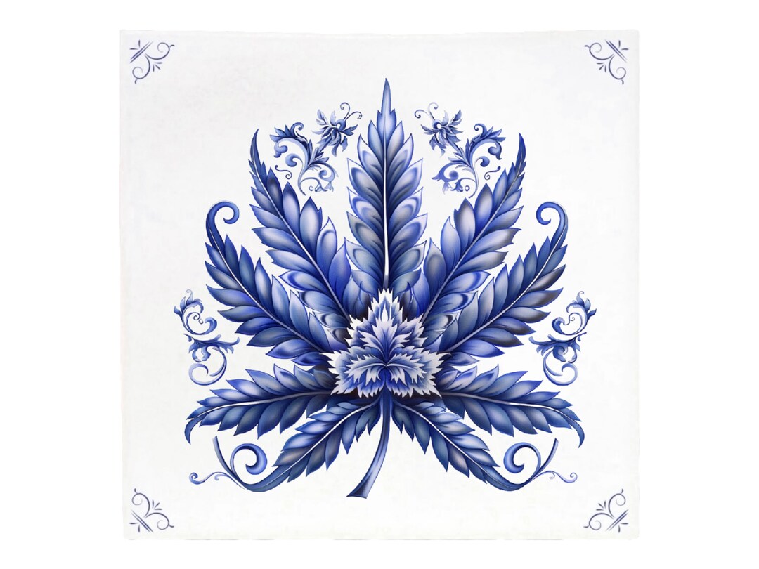 Delft Blue Weed, Delft Blue Tile, Tile, Delft Blue, Marihuana, Ceramic ...