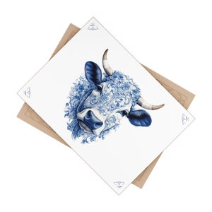 Cow Ceramic Tile, 6" X 8", Delft Blue, Delft Blue Tile, Cow, Dutch Cow ...