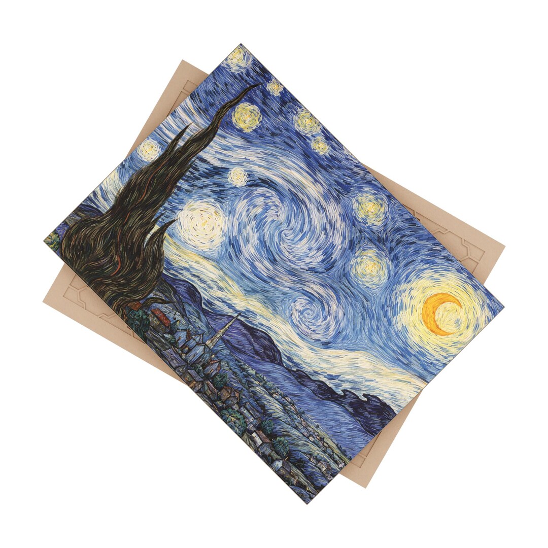 Starry Night, Ceramic Tile, 6" X 8", Delft Blue, Vincent Van Gogh, Van ...