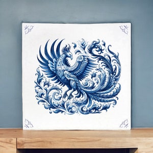 Phoenix, Tile, Delft Blue, Kitchen, Bathroom, Wall Art, Delft Blue Tile ...