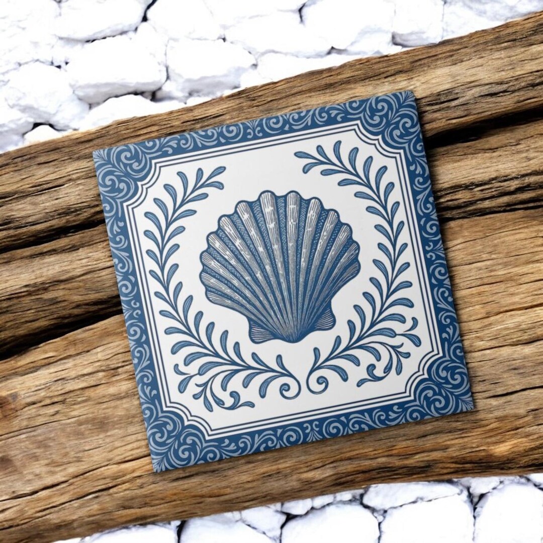 Shell, Delft Blue, Sea Shell, Kitchen Tile, Bathroom Tile, Backsplash ...