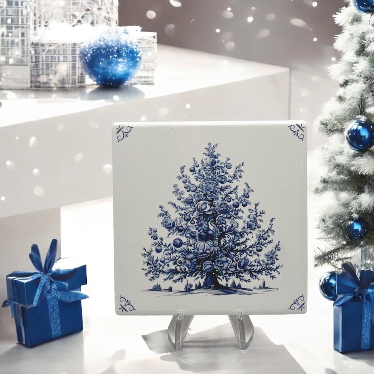 Xmas Tree, Delft Blue, Delft Blue Tile, Christmas Tree Decor ...