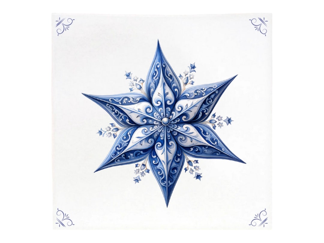 Star, Christmas, Delft Blue, Tile, Delft Blue Tile, Snow, Snow Crystal ...