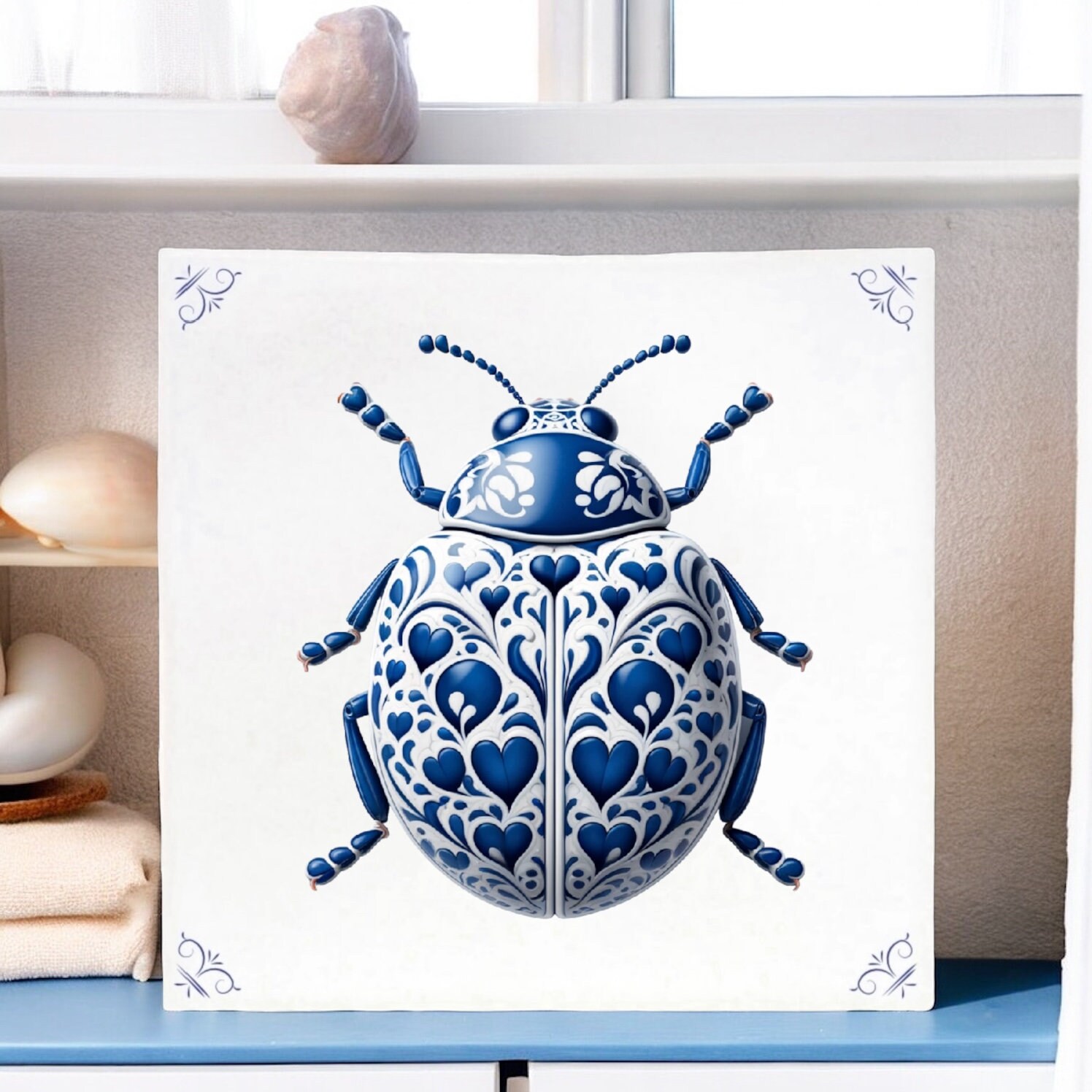 Ladybird, Tile, Delft Blue, Kitchen Tile, Bathroom Tile, Wall Art ...
