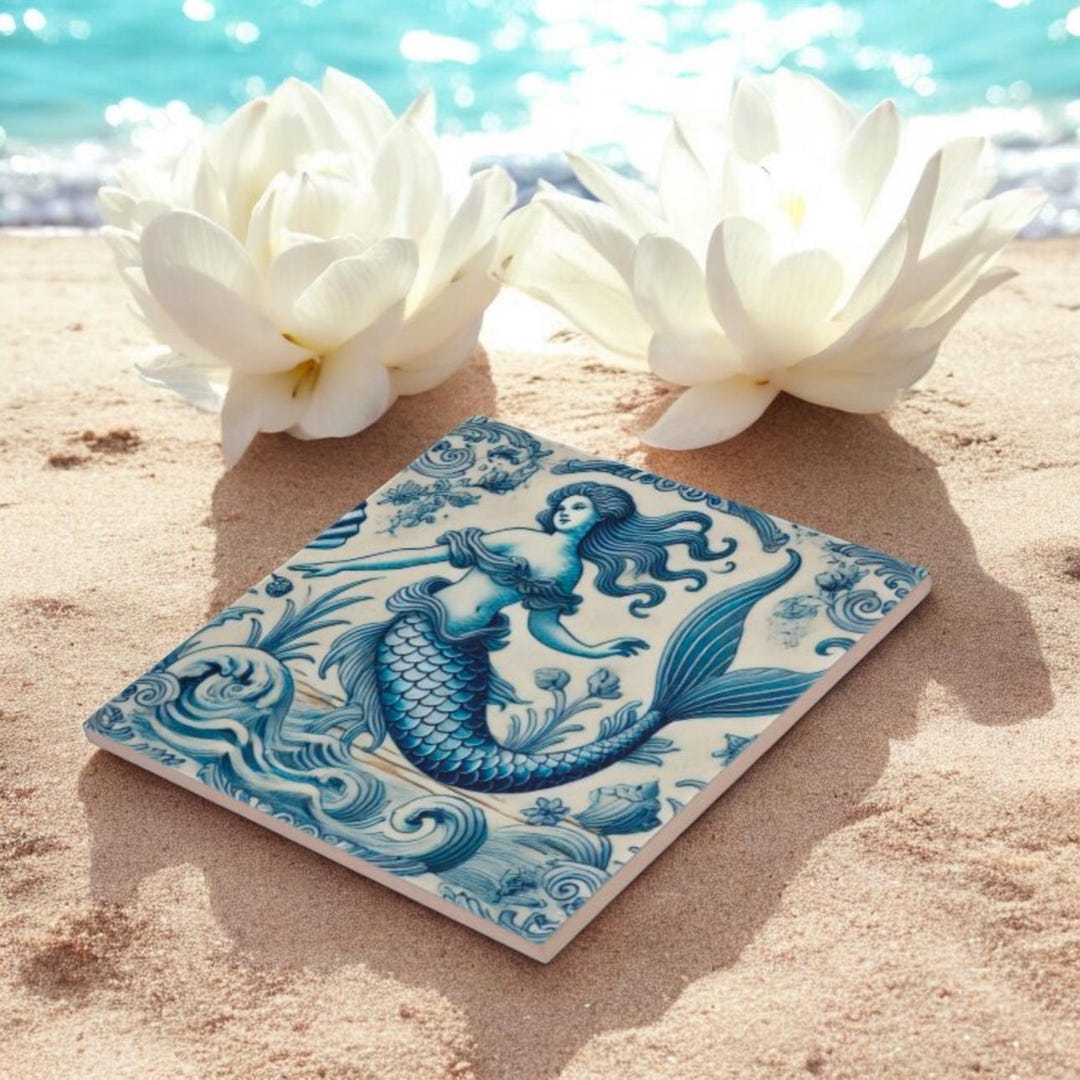 Mermaid, Delft Blue, Delft Blue, Delft Blue Tile, Ceramic Tile, Little ...
