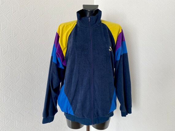 Vintage Puma's Jacket Sport Jacket Navy Blue Yellow C… - Gem