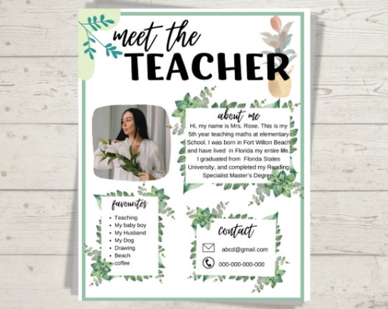 Editable Meet the Teacher Template Meet the Teacher Classroom - Etsy