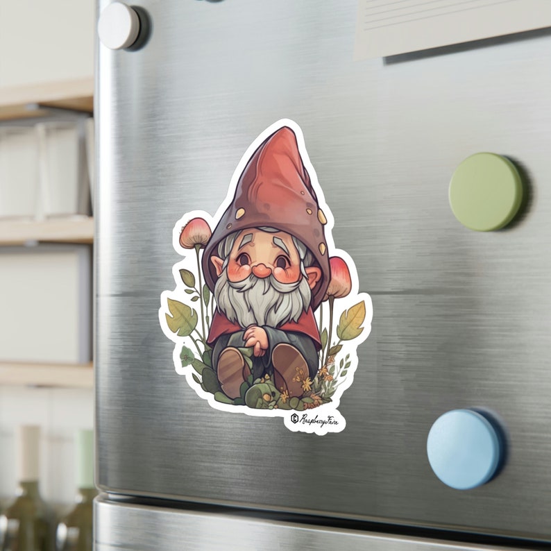 Enchanted Gnome Sticker | Cute Garden Gnome Sticker | Whimsical Magical ...