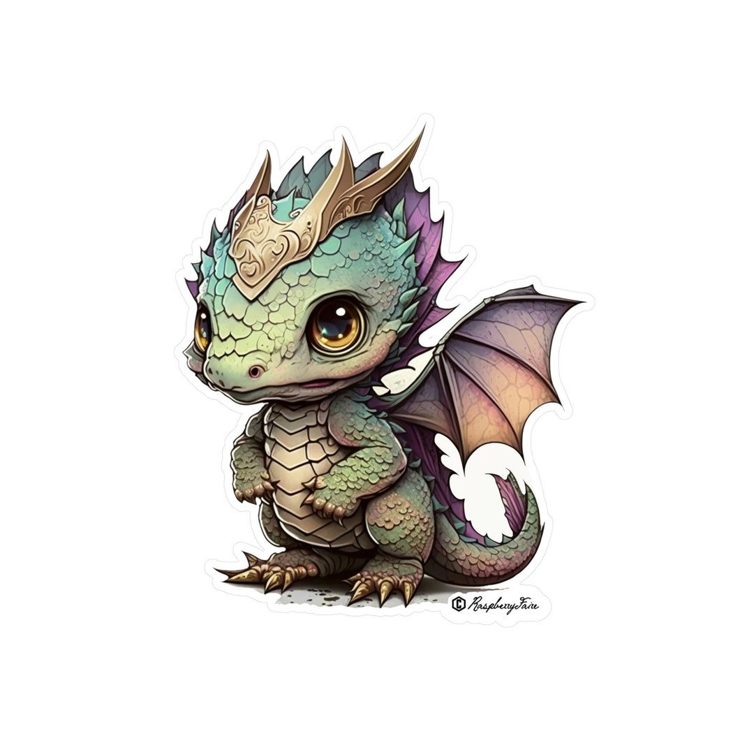 Cute Dragon Sticker | Mythical Creature | Fantasy Art | Dragon Sticker ...