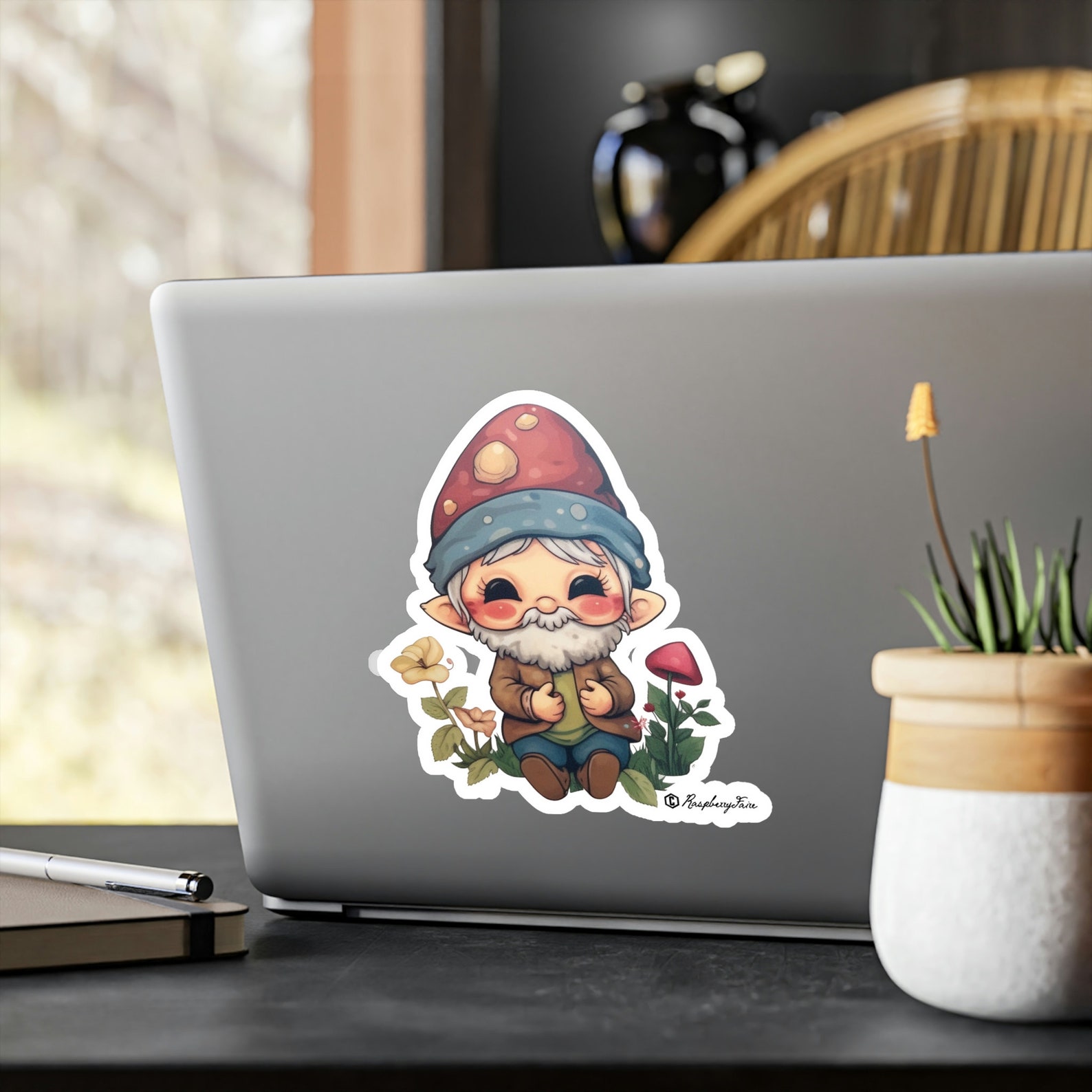 Enchanted Gnome Sticker | Cute Garden Gnome Sticker | Whimsical Magical ...