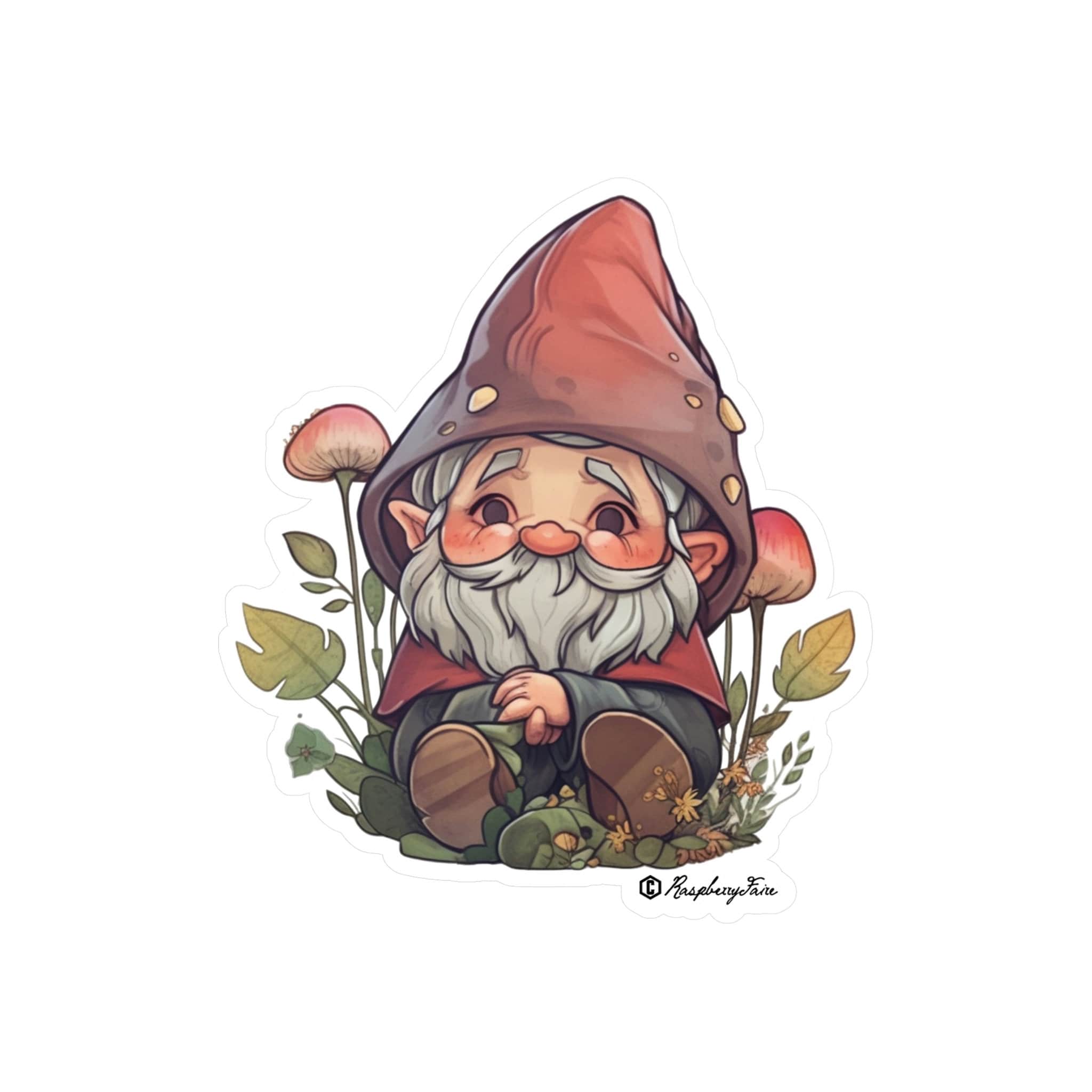 Enchanted Gnome Sticker | Cute Garden Gnome Sticker | Whimsical Magical ...