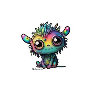 Chromatic Crew | Rainbow Creature Sticker | Cute & Colorful | Rainbow ...