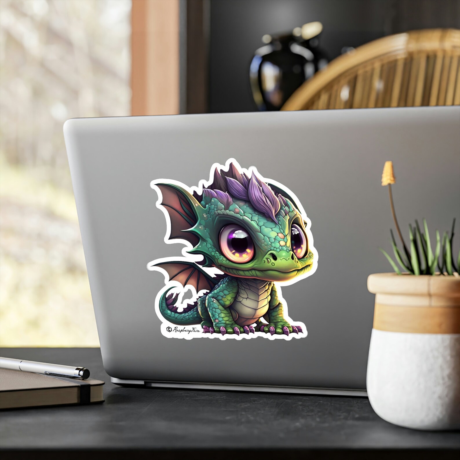 Cute Dragon Sticker Mythical Creature Fantasy Art Dragon Sticker Laptop ...