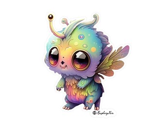 Cute Dragon Sticker Mythical Creature Fantasy Art Dragon Sticker Laptop ...