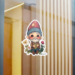 Enchanted Gnome Sticker | Cute Garden Gnome Sticker | Whimsical Magical ...